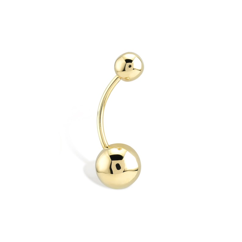 14k Solid Gold Belly Button Ring | Navel Piercing | Body Piercing ...