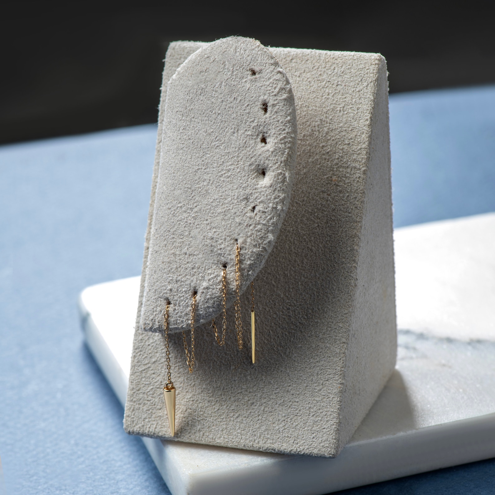Elegant Conic Threader Earring | 14k Solid Gold Matching Earring ...