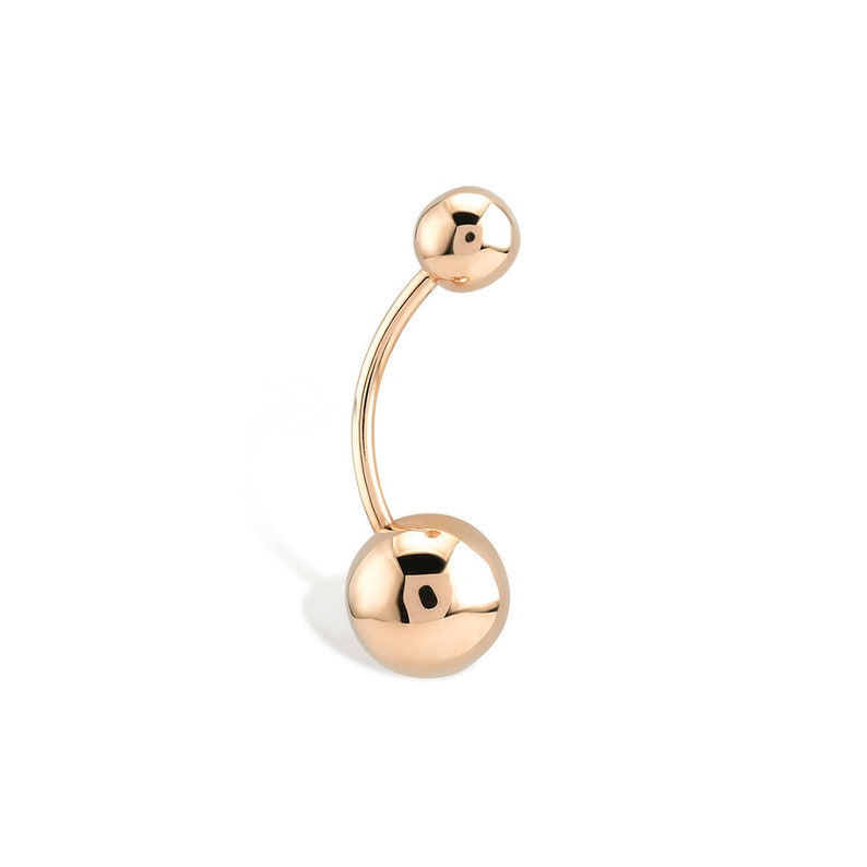 14k Solid Gold Belly Button Ring | Navel Piercing | Body Piercing ...