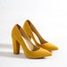 MUSTARD BRIDAL HEELS Yellow Bridal Heels Mustard Block - Etsy