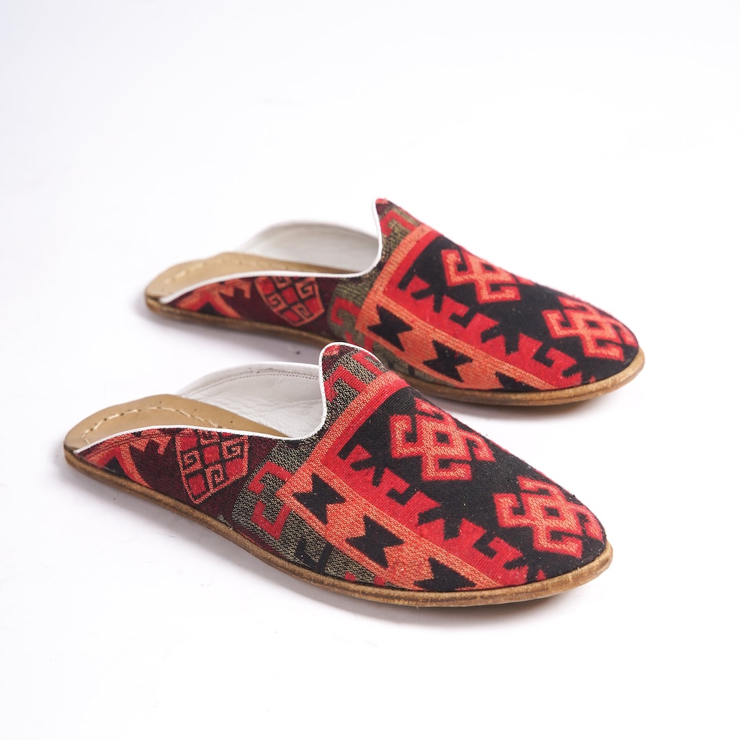 BOHO BAREFOOT MULES Rug Detailed Zero Drop Natural Genuine - Etsy