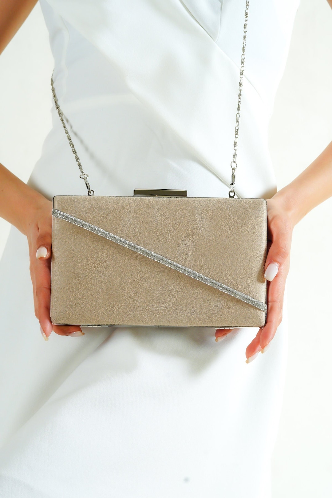 CREAM BRIDAL CLUTCH Beige Clutch Purse Wedding Clutch Suede - Etsy