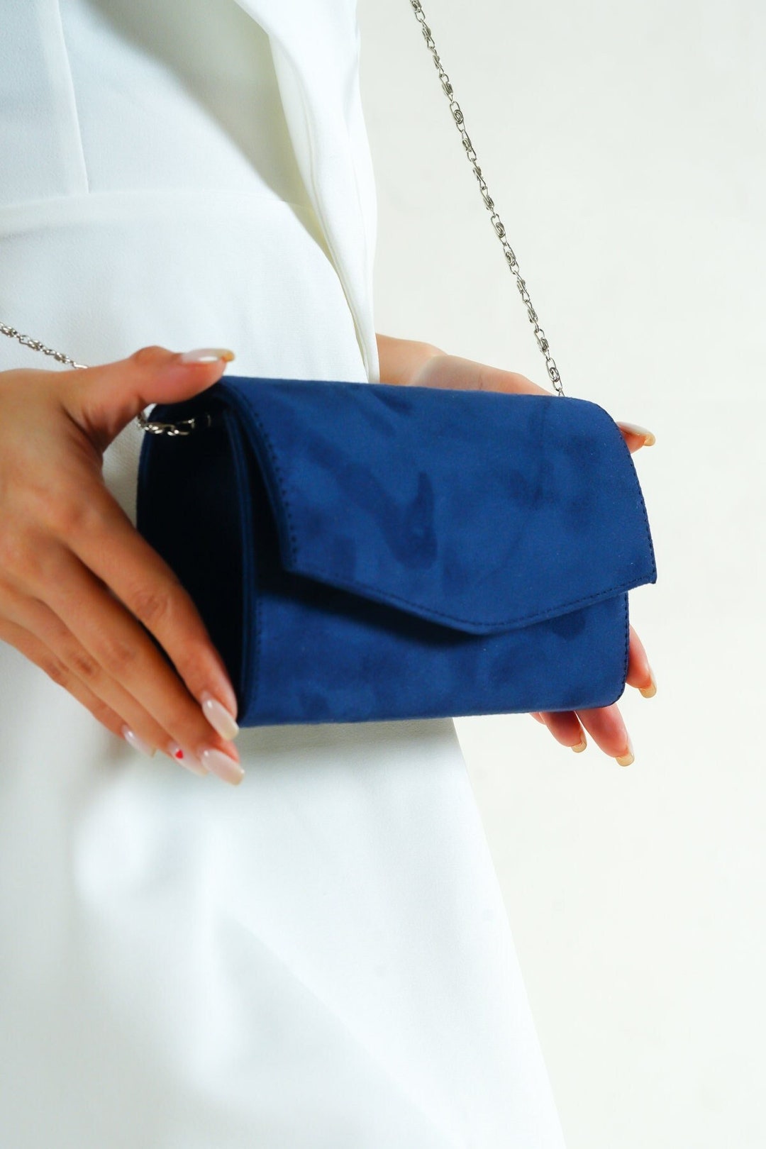 BLUE WEDDING CLUTCH Navy Blue Clutch Bag Bridal Clutch - Etsy UK