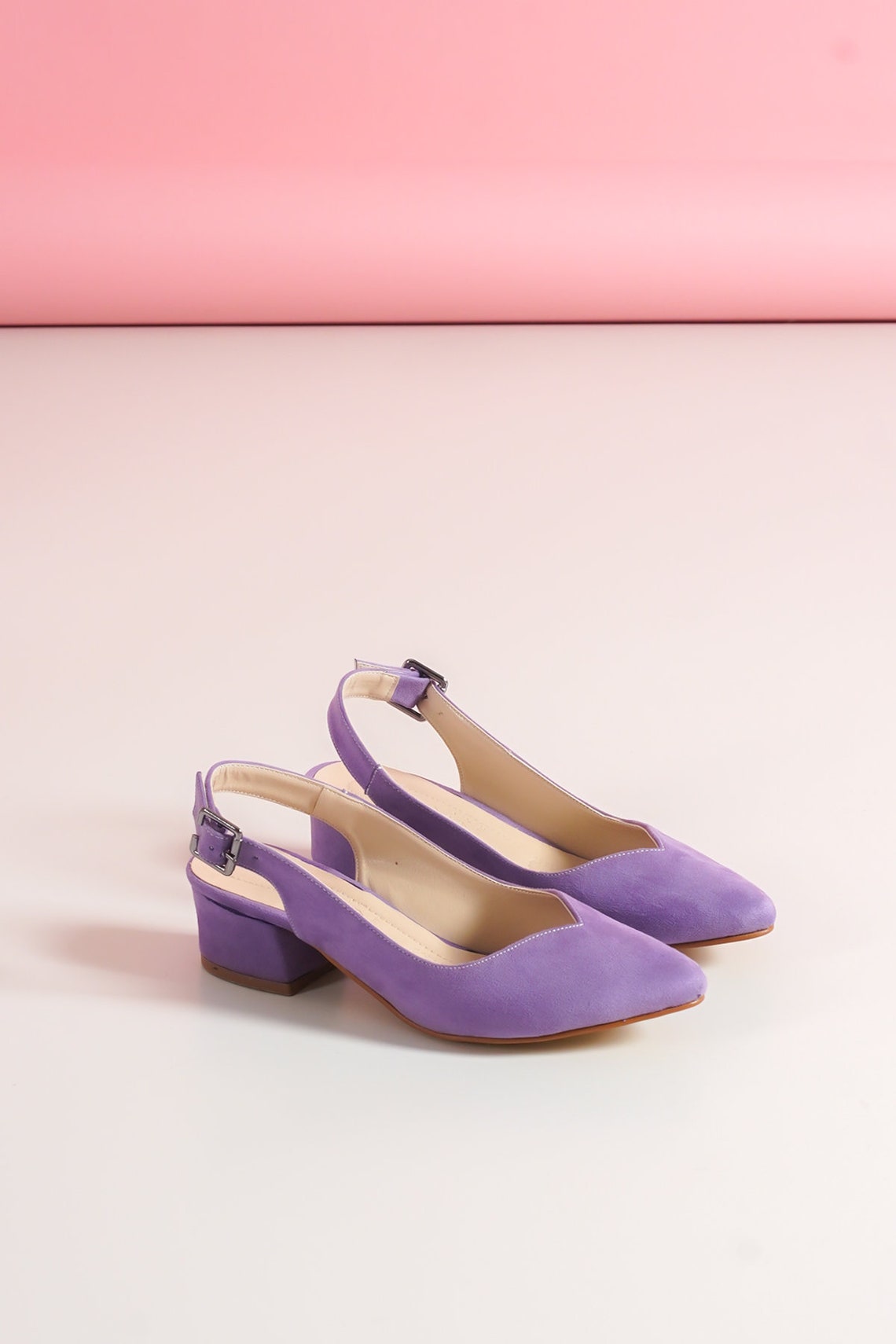 LILAC BRIDAL SHOES Suede Bridal Shoes Lilac Block Heel - Etsy