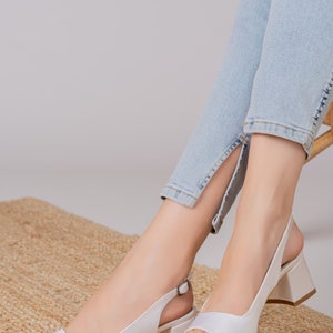 WHITE WEDDING SHOES Open Toe White Block Heels Peep Toe - Etsy