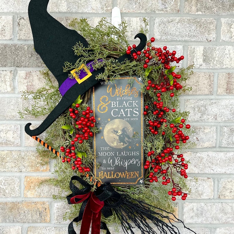 Witch Wreath for Front Door - Etsy