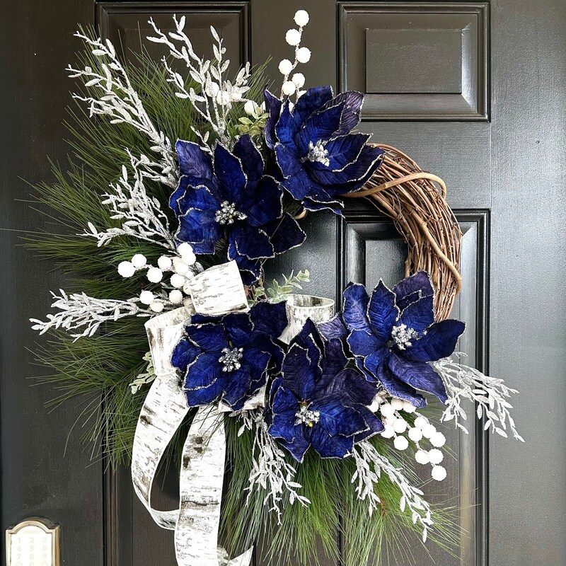 Blue Christmas Wreath - Etsy