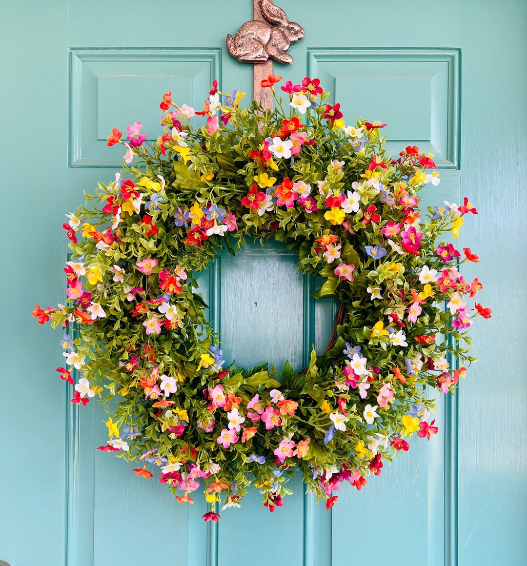 Colorful Spring Summer Wreath for Front Door, Multicolor Spring to ...