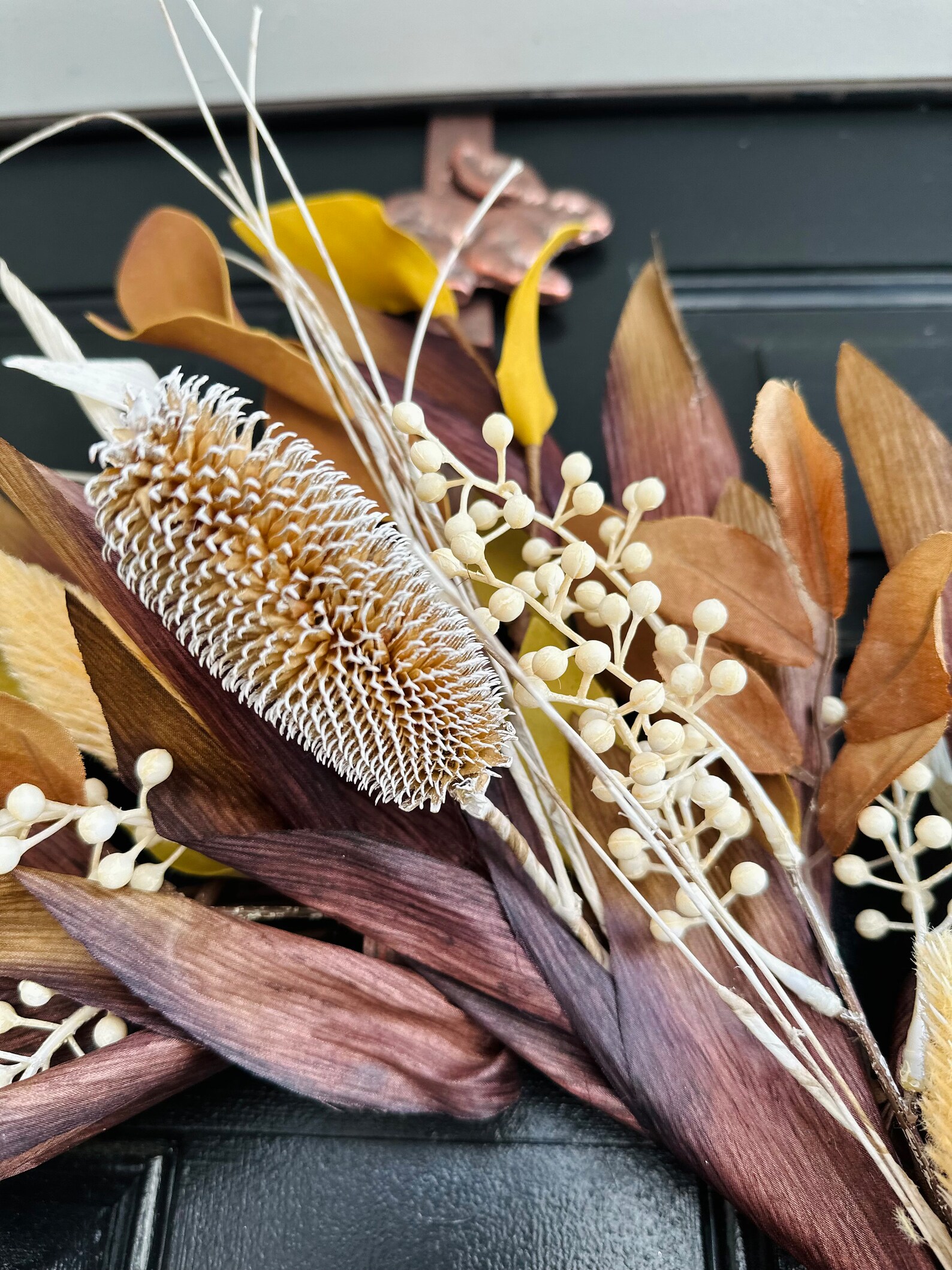 Rustic Fall Corn Husk Wreath, Harvest Fall Foliage Wreath for Front ...