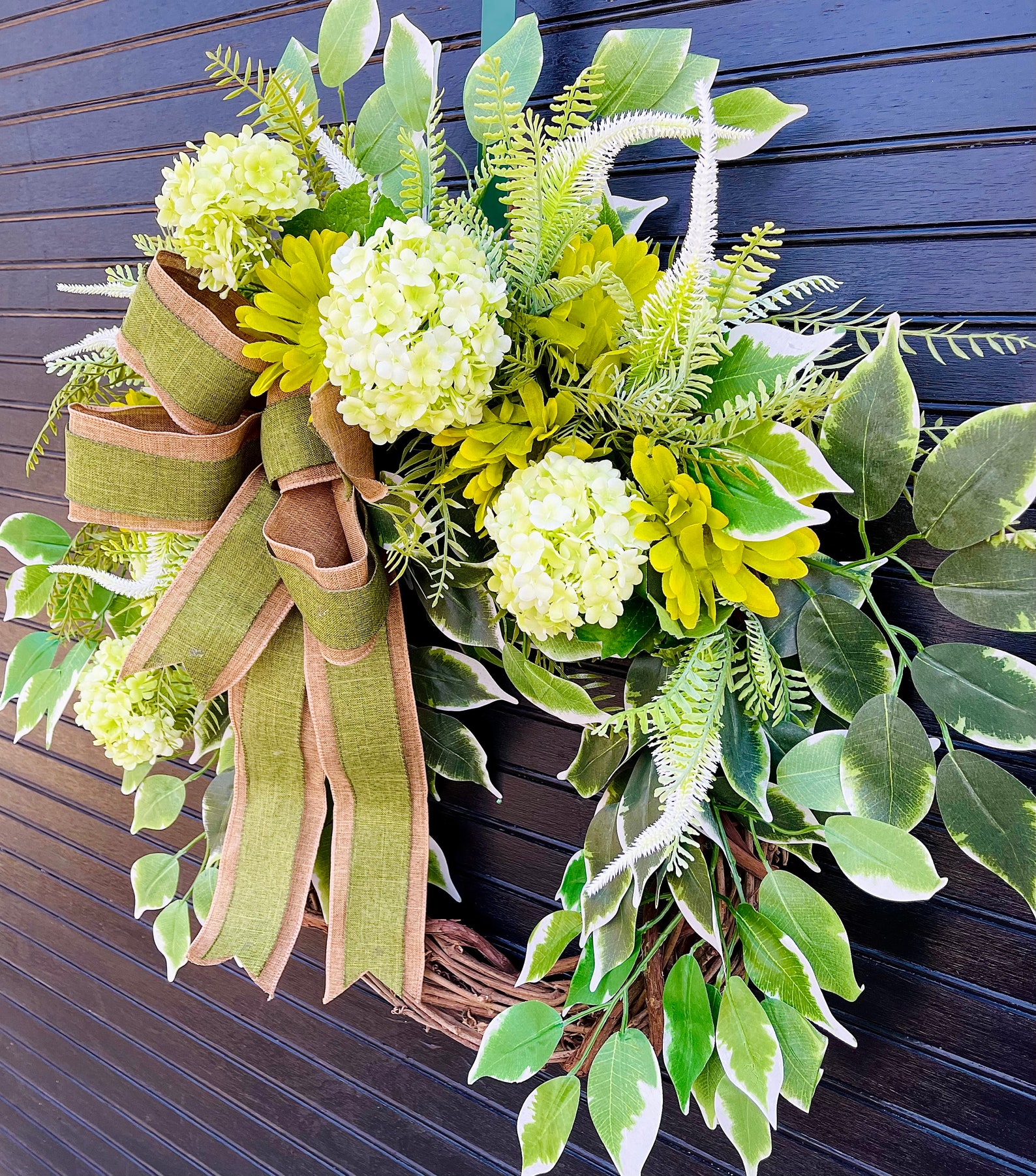 Spring Summer Hydrangea Wreath Year Round Greenery Wreath for - Etsy