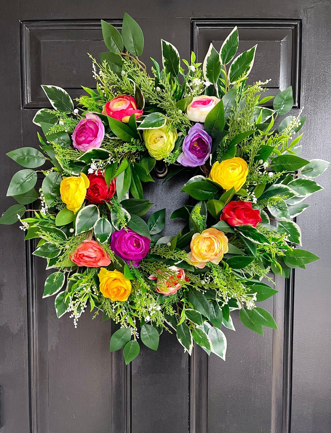 Colorful Spring Summer Wreath for Front Door, Multicolor Spring to ...