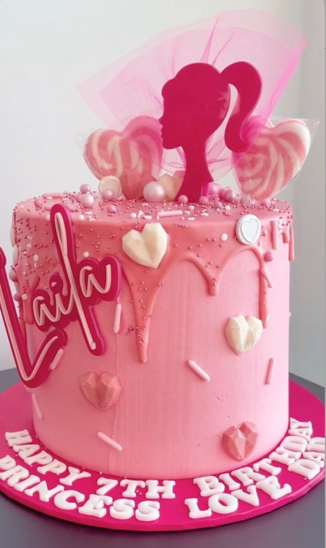 Personalised Double Layer Cake Topper Name Charm Acrylic Birthday Laser ...