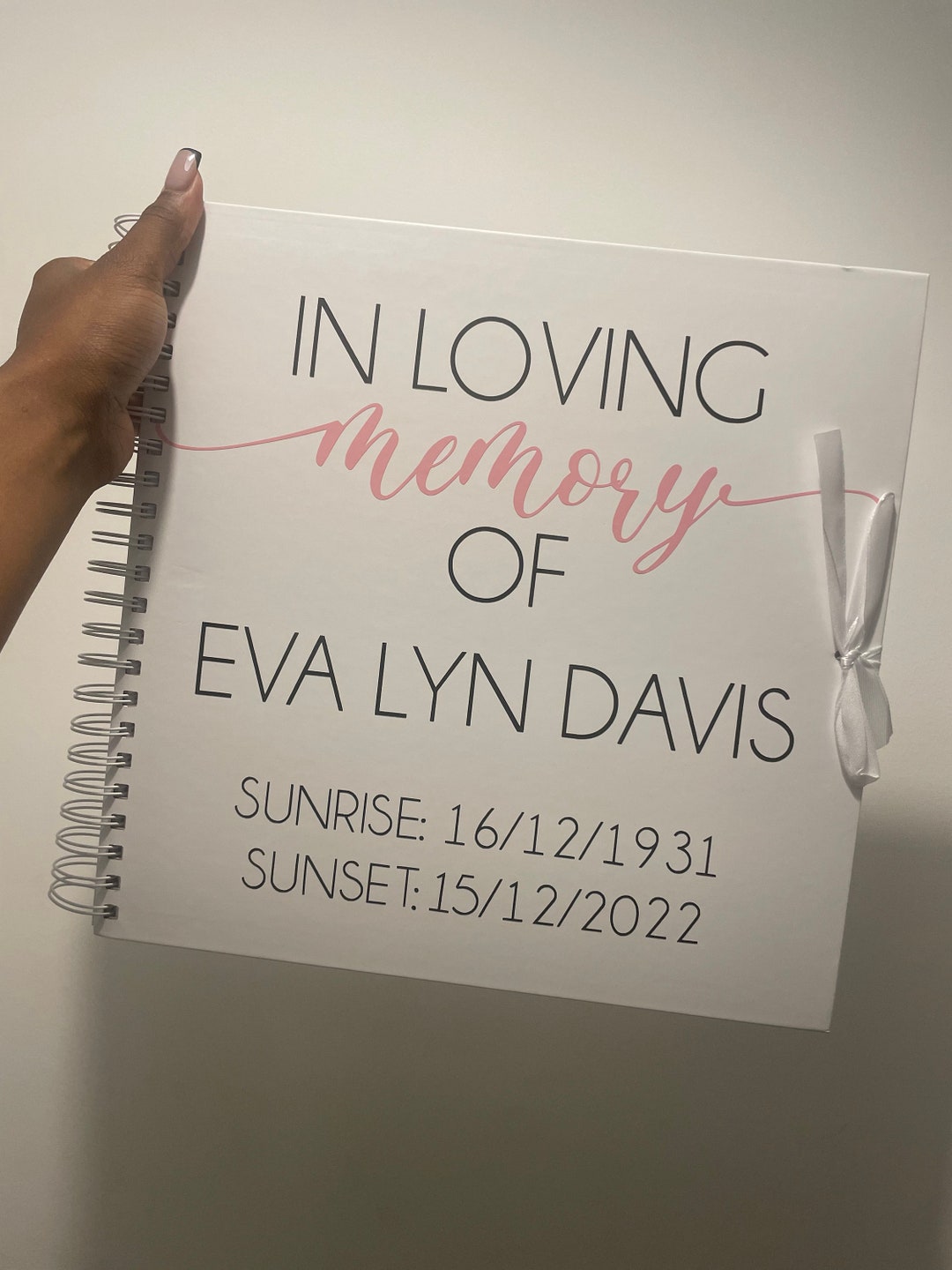 In Loving Memory of Book Funeral Guestbook Scrapbook Personalised UK ...
