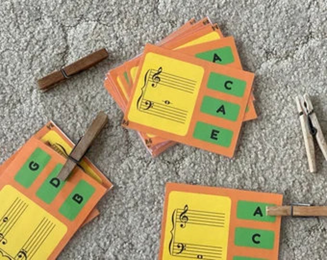 PRINTABLE Grand Staff Note Reading Clip Cards - Etsy