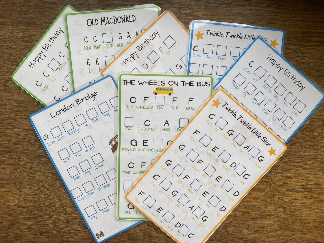 PRINTABLE Write by Ear-ear Training Cards: Children's Songs - Etsy