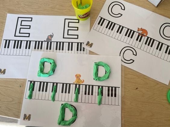 PRINTABLE Piano Key Playdough Mats - Etsy