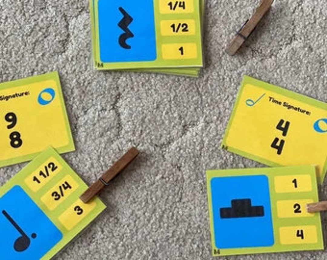 PRINTABLE Time Signature and Note Duration Clip Cards - Etsy