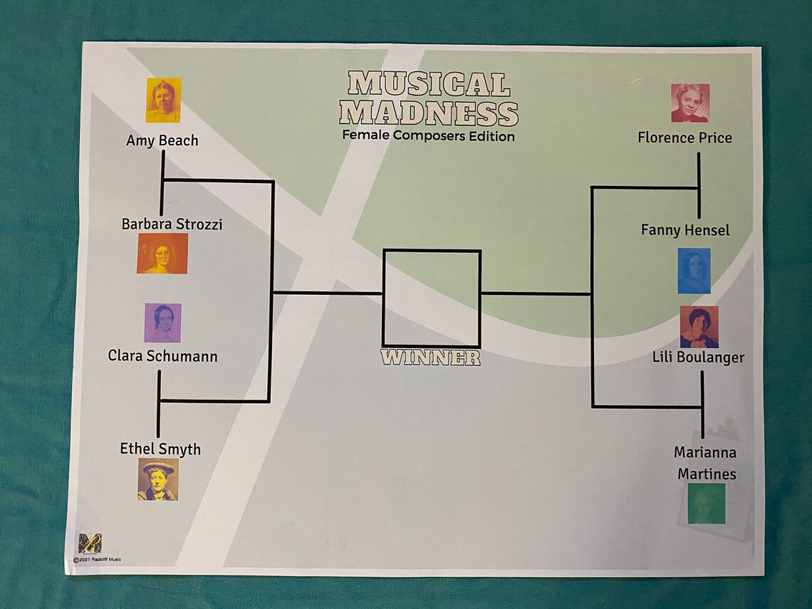 PRINTABLE Female Composers musical Madness Project - Etsy