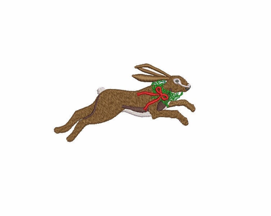 Christmas Rabbit Instant Embroidery Download PES DST 2.5" 3.5" & 4.5 ...