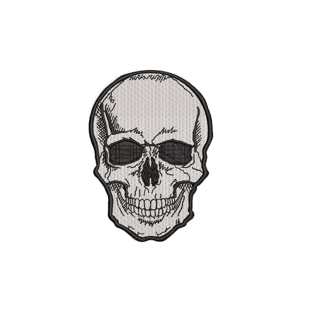 Skull Embroidery Design Instant Download in 5 Sizes. Pes, Dxt, Exp, Hus ...