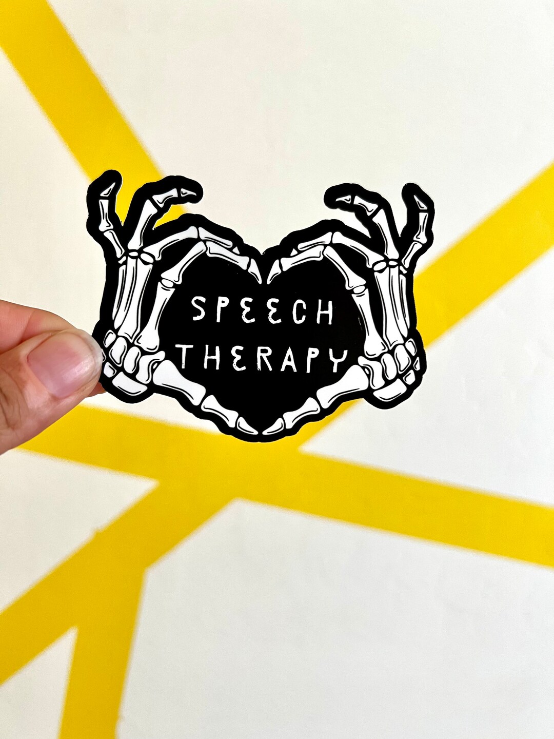 Speech Therapy Skeleton Hand Heart Cute Sticker Speech Therapy SLP ...