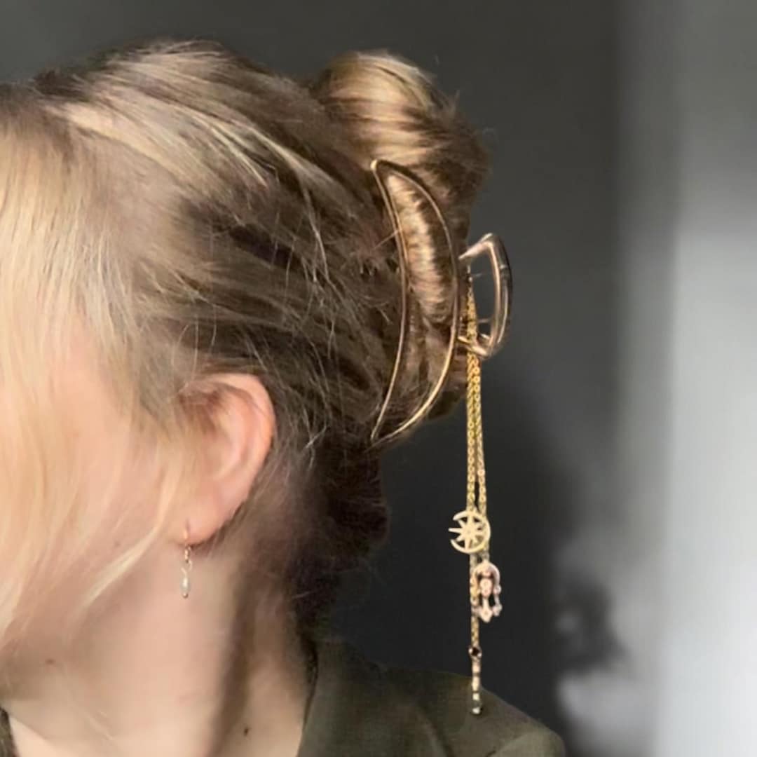 Hair Claw Clip With Sparkle Charms Accessory Celestial Hair Jewelry ...