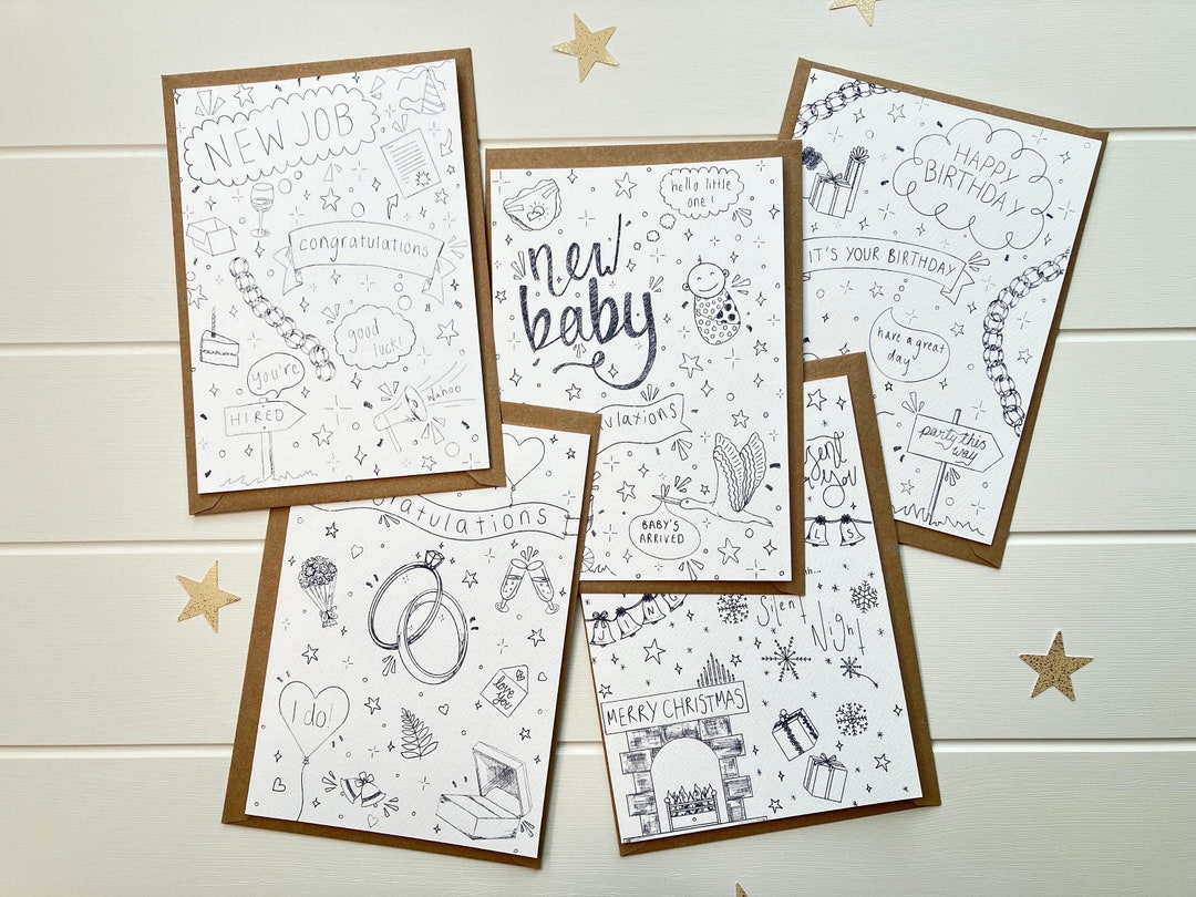 Hand-drawn Greetings Cards Christmas Cards Birthday Cards - Etsy