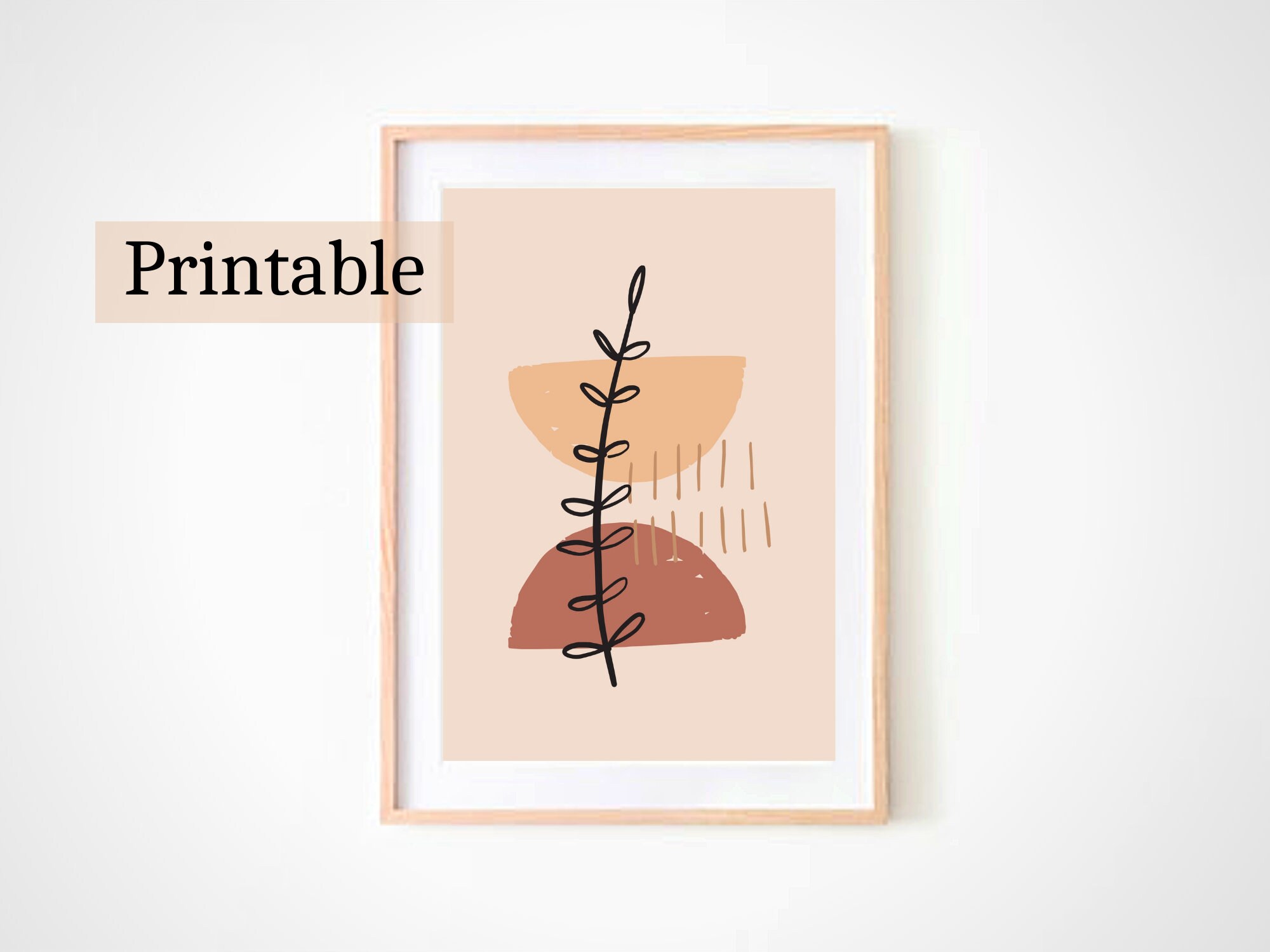 Minimalist Boho Style Plant Wall Décor Printable Living Room Art ...