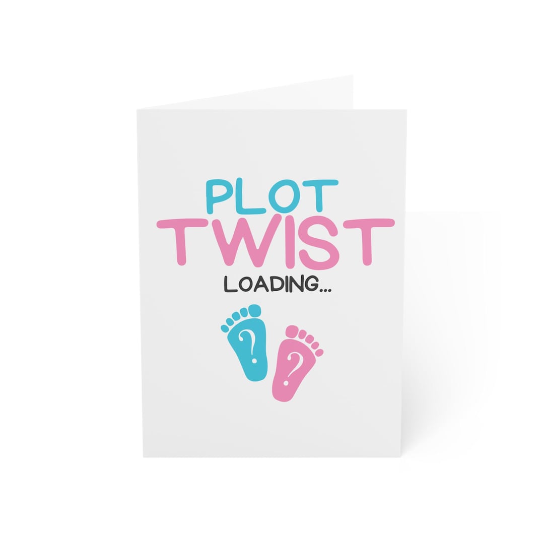 Plot Twist Loading Gender Reveal Card 5x7 PDF - Etsy