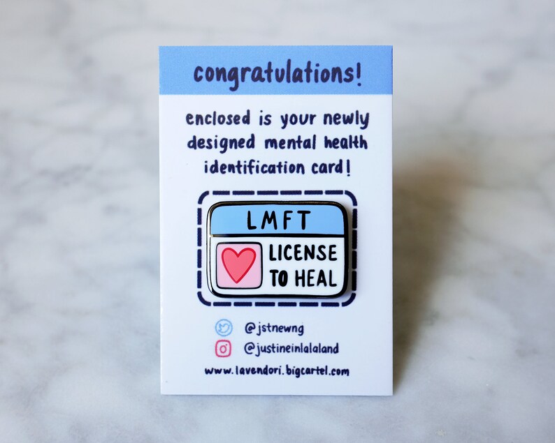 LMFT / LCSW / LPC License to Heal Enamel Pin - Etsy