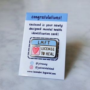 LMFT / LCSW / LPC License to Heal Enamel Pin - Etsy