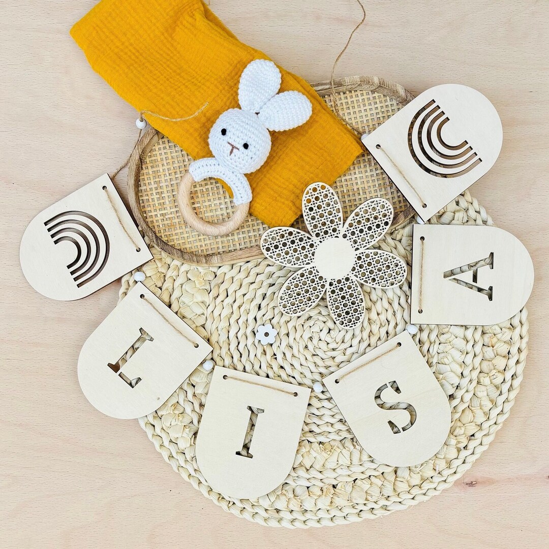 Name Garland Made of Wood Personalized Pennant Chain Garland for ...