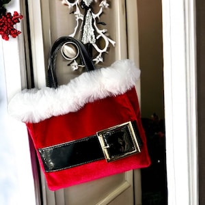 Christmas Purse, Santa Handbag, Festive Holiday Small Tote - Etsy