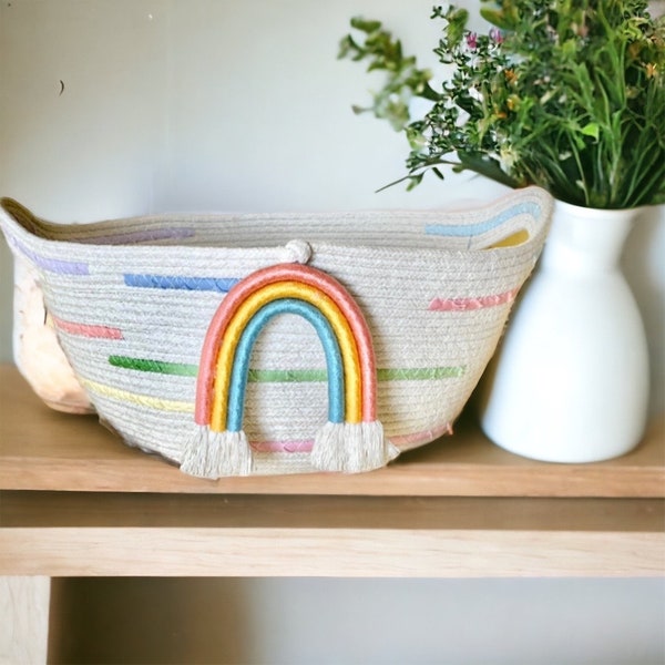Embroidered Rope Baskets - Etsy