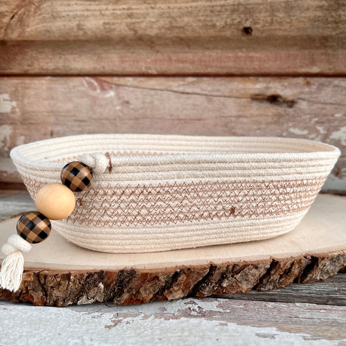 Small Oval Cotton Rope Bowl Coiled Rope Key Dish Entryway - Etsy