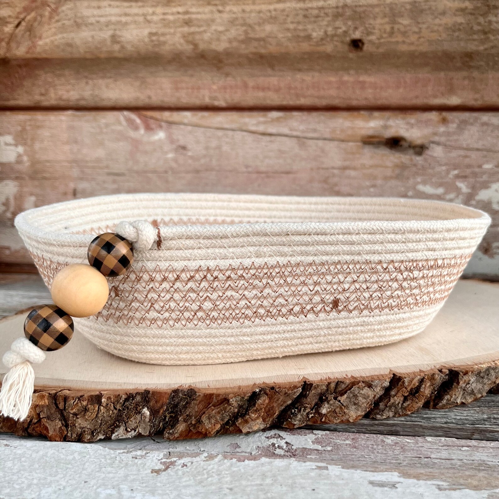 Small Oval Cotton Rope Bowl Coiled Rope Key Dish Entryway - Etsy