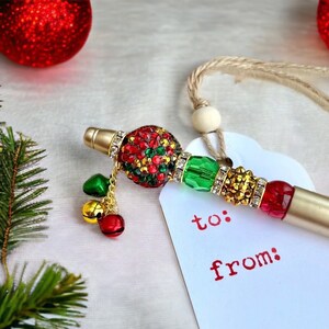 Christmas Beaded Pen: Festive Holiday Jingle Bell Pen - Etsy