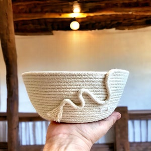 Small Rope Bowl, Modern Farmhouse Decor, Key Bowl, Modern Art Bowl ...