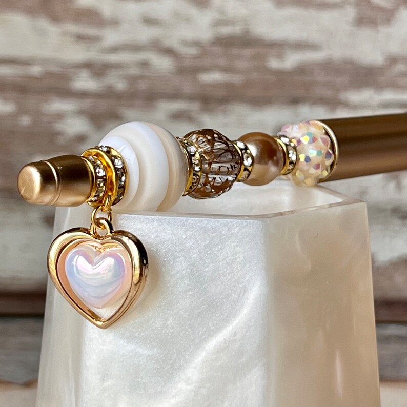 Ivory Beaded Gold Wedding Guest Book Pen Sign in Table Pen - Etsy