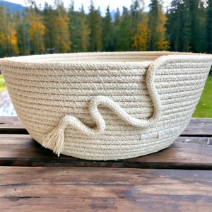 Small Rope Bowl, Modern Farmhouse Decor, Key Bowl, Modern Art Bowl ...
