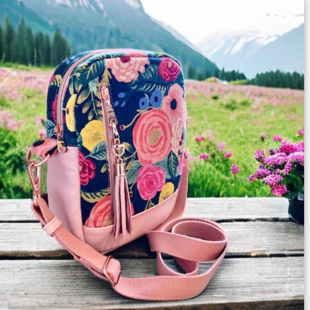 Pink Floral Convertible Backpack Purse Canvas and Leather - Etsy