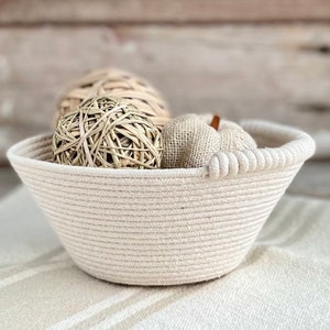 Small Rope Basket Catch All Key Basket Change Bowl - Etsy