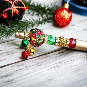 Christmas Beaded Pen: Festive Holiday Jingle Bell Pen - Etsy