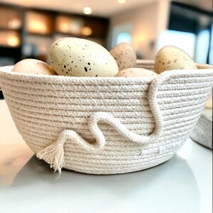 Small Rope Bowl, Modern Farmhouse Decor, Key Bowl, Modern Art Bowl ...