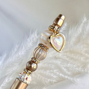 Ivory Beaded Gold Wedding Guest Book Pen Sign in Table Pen - Etsy