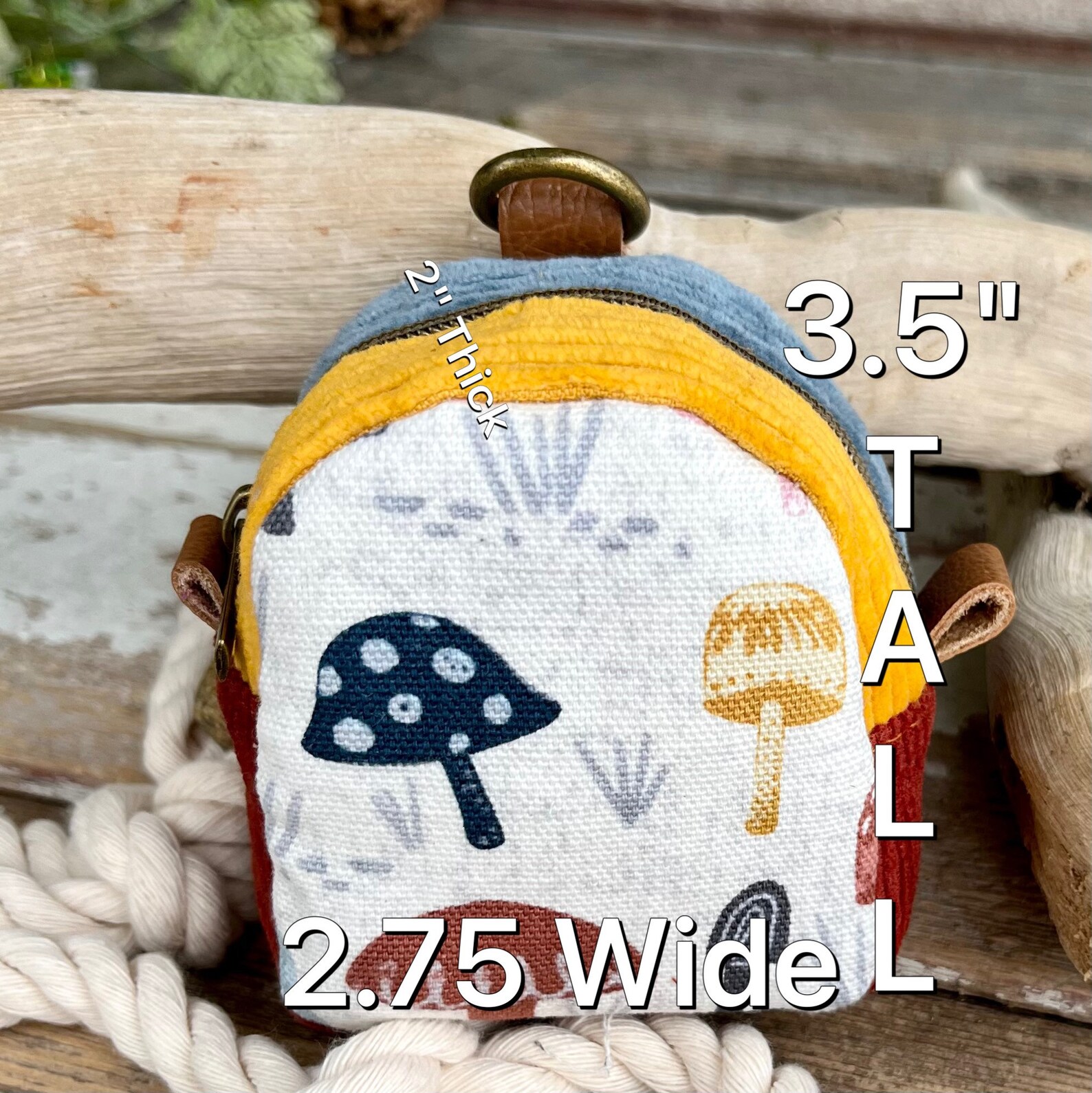 Mini Mushroom Backpack Coin Purse: Corduroy Earbud Case - Etsy