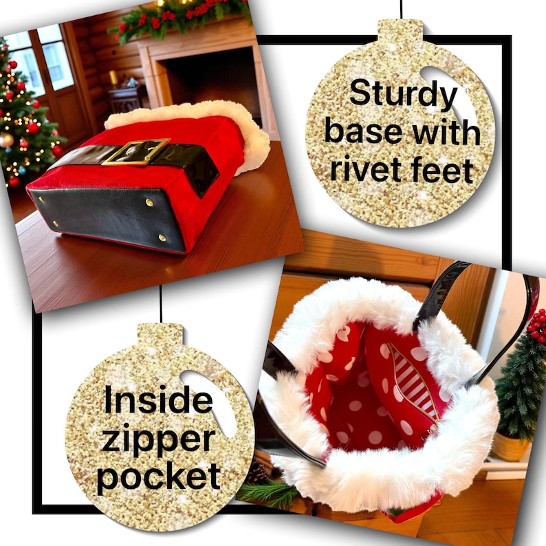 Christmas Purse, Santa Handbag, Festive Holiday Small Tote - Etsy