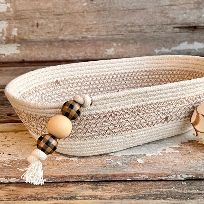Small Oval Cotton Rope Bowl Coiled Rope Key Dish Entryway - Etsy