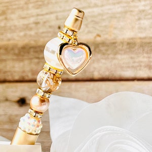 Ivory Beaded Gold Wedding Guest Book Pen Sign in Table Pen - Etsy