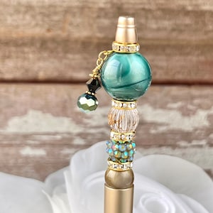 Gold Jade Color Wedding Guest Book Pen Fancy Beaded Pen - Etsy